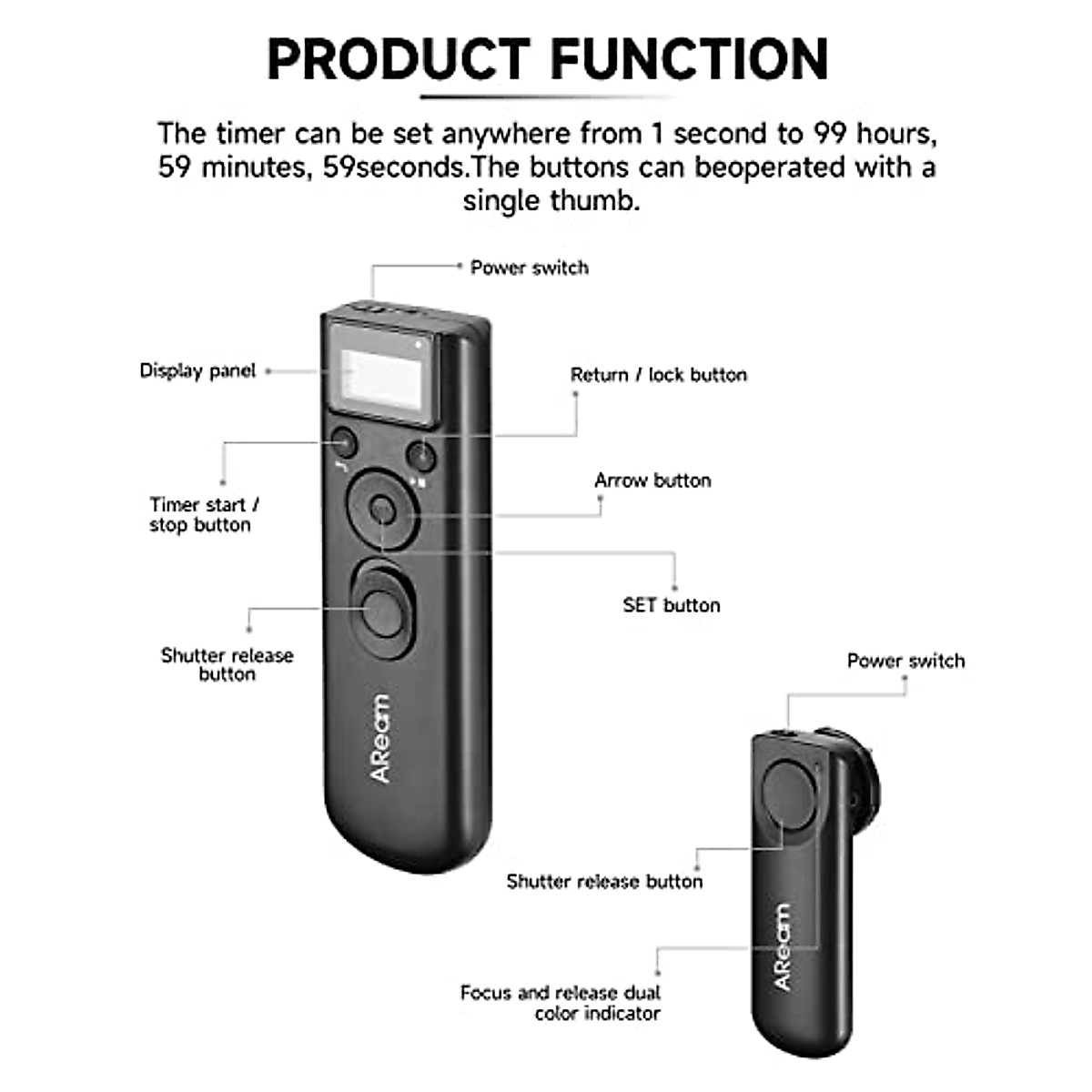 Wireless Digital Timer Remote Shutter Release Trigger Intervalometer for Canon EOS Rebel T6 T7 80D 70D 60D 60Da 77D T7i T6i T6s SL2 SL1 T5 T3 T5i T4i T3i T2i EOS R M6 M5 Cameras…