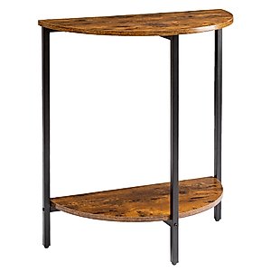 TOLONAG Half Moon Table, Small Entryway Table for Hallway, Modern Console Table with Sleek Black Metal Legs, Storage, Durable, Compact
