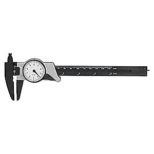 Pure Plastic Dial Vernier Caliper with Dial Plastic Vernier Caliper Gauge ABS 0‑150mm High Precision Portable Shockproof Metric Measuring Tool for Laboratory Home