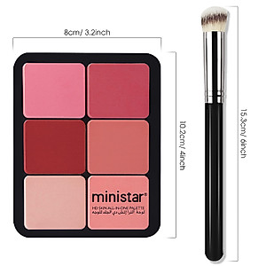 LSxia 12 Colors Cream [Blush] Makeup Palette for Cheeks - Multi-functional Blush Makeup Palette with Brush, Natural Matte Long Wearing, Waterproof Blendable Face Makeup Palette (#01)