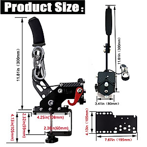 Obokidlyamor 64Bit PC USB Handbrake For 2 IN 1 Compatible with PS4/PS5 Console Controller and PC system; Work on For Logitech G29 Racing Steering wheel (With Clamp & Plate, Black)
