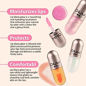 BINGBRUSH 3 Pcs Color Changing Lip Gloss Tinted, Pink Plumping Magic Mood Lipstick Lip Glaze, High-Shine Clear Lip Stain Lip Balm Lip Care, Longlasting Moisturizing Lip Glow Oil