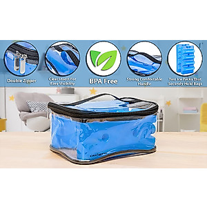 Ice Pack and Safety Case Set for Breastmilk Bags - carigro Brand - Insert for Breastmilk Cooler Bag (3 Items)