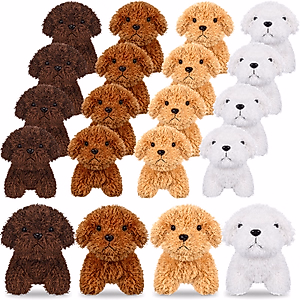 Sosation 20 Pcs Mini Plush Stuffed Puppy Bulk Valentines Day Party Favor Gift Dog Party Gift Toy Soft Plush Dog for Kids Easter Goodie Bag Fillers Baby Shower Birthday Carnival Prize(Multicolor)