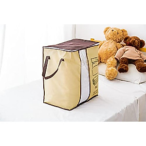 GUAGLL Large Capacity Quilt Storage Bag Printed Non Woven Foldable Window Handle Storage Bag for Clothers Quilt Toys