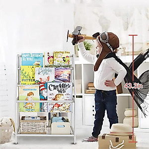 aboxoo Kids Bookshelf Toddler Freestanding for Children Room 18 inches Small Toddler Bookcase Toy Organizer White Stable Bookcase Bookstore Library Book Unit Storage for Small Place