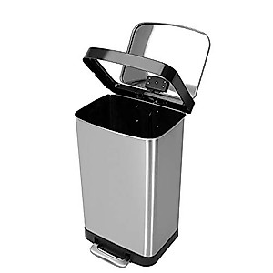 Innovaze 14.5 Gal./55 Liter Rectangle Step-On Stainless Steel Trash Can for Kitchen