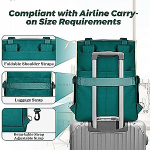 Women Backpack With Laptop Compartments & Tote Bag, 15.6Inch Waterproof Canvas Laptop Bookbag with Top Wide Open, Teacher/Nurse Computer Backpack Purse, College Work Travel Rucksack for Daily use