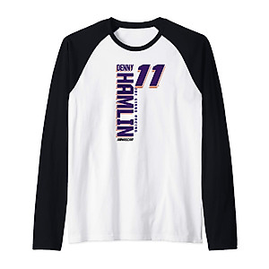 NASCAR - Denny Hamlin - Vertical Carbon Fiber Raglan Baseball Tee