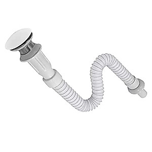 LMMDDP Sink Drain Plug Kitchen Sink Drain Siphon Wash Basin Bounce S Trap Flexible Tubing Drainage Waste Pipe Bathroom Vanity Accessory