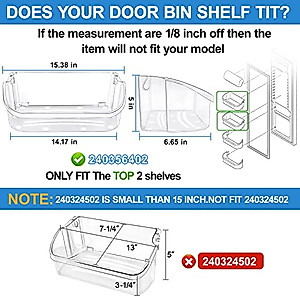 [2 PACK] UPGRADED 240356402 Refrigerator Door Bin Replacement,Compatible with Frigidaire Refrigerator Door Shelf Parts FFSS2615TS0 LFSS2612TF0 LFSS2612TE0 AP2549958 FGHS2631PF4A Door Shelf Shelves