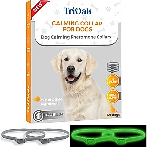 TopSum Calming Collar for Dogs: Premium Dog Calming Collar - Calming Collars for Dogs - Pheromone Collar for Dogs - Calming Dog Collar - Dog Anxiety Relief, 4 Pack (Light Gray)