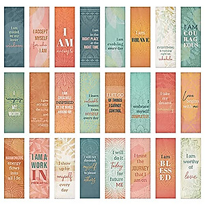 Motivational Bookmarks / 2" x 6" Paper Bookmark Assortment/Bulk Set of 24 Uplifting Quotemarks