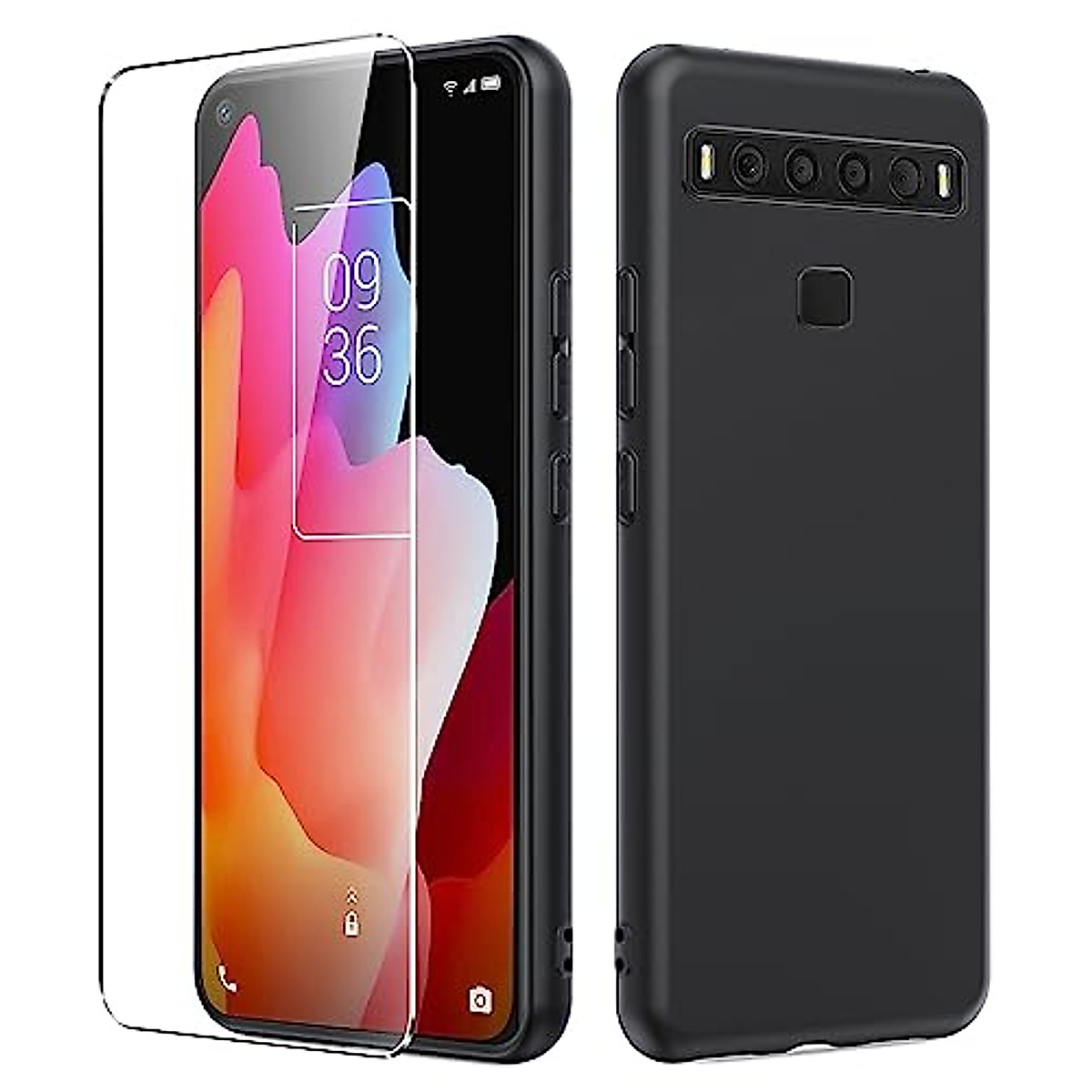 Dioxide Compatible for TCL 10L/TCL 10 Lite Phone Case, Soft TPU Silicone Case Shockproof Non-Slip Camera Protective Case Slim Cover for TCL 10L/TCL 10 Lite Phone Case, Black