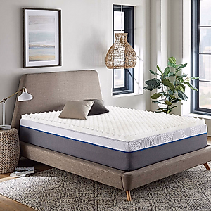 Nutan 3-Inch High Density Convoluted Egg Shell Breathable Foam Topper,Adds Comfort to Mattress, Full