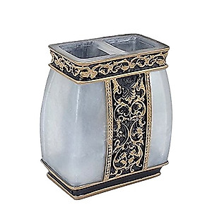 LUANT Creative Bath Ensemble, 5 Piece Bathroom Accessories Set, Collection Bath Set Features Soap Dispenser, Toothbrush Holder, Tumbler, & Soap Dish- Silver