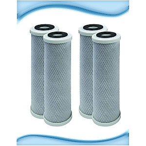 Compatible for CBC-10 0.5 Micron 10 x 2.5 CB3, GE FXUVC FXULC, CBC-10 Comparable Radial Flow Carbon Replacement Water Filters 4 PACK