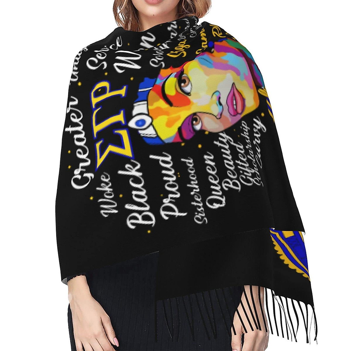 LeRayal Sigma Gamma Rho Scarf Sorority Gifts for Women Gift for GirlsPerfect Winter Warm Long Large Scarves With Tassel 1922