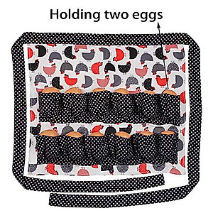 Chicken Egg Collecting Apron,12 Deep Pockets for Hense,Duck,Goose Eggs