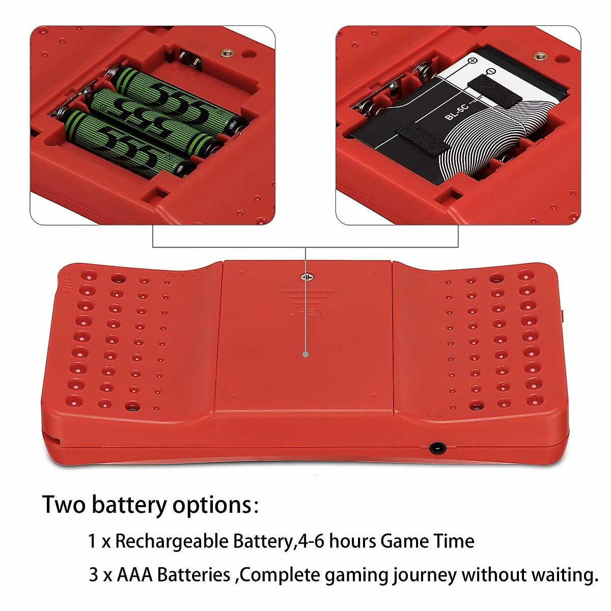 HigoKids Electronic Handheld Games for Kids 3.2" Large Screen Built-in 218 Classic Retro Video Games USB Rechargeable Arcade Gaming Player System Best Road Trip Partner for Boys（Red）