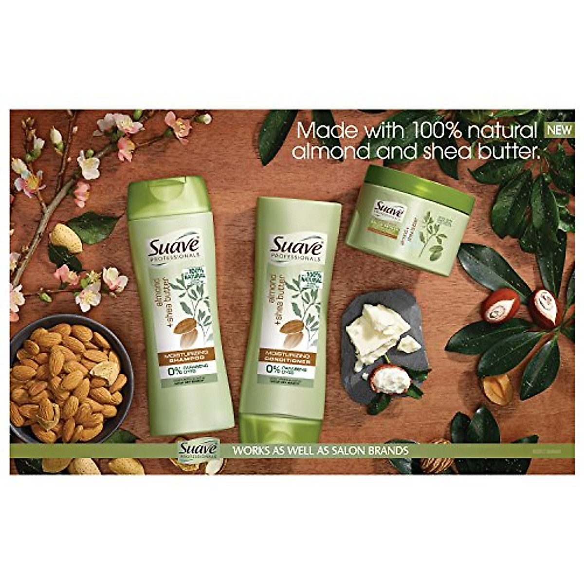 Suave Professionals Moisturizing Shampoo, Almond + Shea Butter, 12.6 oz