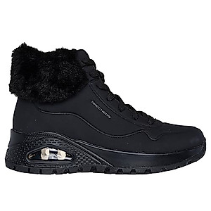 Skechers Women's UNO Rugged-Fall AIR Fashion Boot, Black/Black, 10