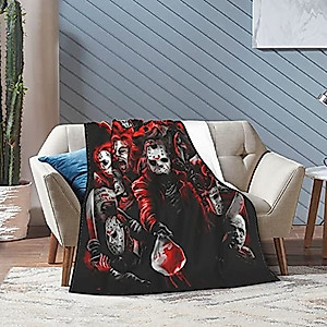 Horror Movie Characters (Many Faces of) Flannel Blanket,Super Soft, Comfortable and Warm, Perfect for Sofa, Living Room and Bedroom 80"X60"