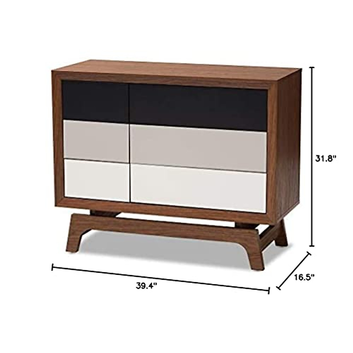 Baxton Studio Chests, Walnut/White/Gray