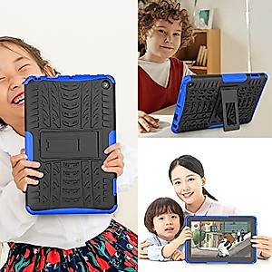 ROISKIN for Fire 7 Tablet Case 2022 12th Generation, Dual Layer Shockproof Impact Resistance Kids Fire 7 Tablet Case with Kickstand,NOT fit Prior Fire 7 inch Version 2019/2017/2015 Release