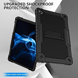 Onn 11 Tablet Pro Case with Tempered Glass Screen Protector SOATUTO Protective Cover with Kickstand Built in Shoulder Strap Shell Case for Onn Tablet Pro 11 2023 Model: 100110027 (Black+Black/1 Pcs)