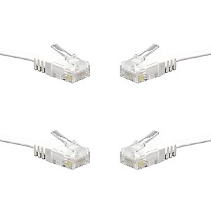 Cat6 Ethernet Patch Cable Short, Ancable 4-Pack 6 Inch Flat Ethernet Cable, Computer LAN Cable with Snagless RJ45 Connectors (White)