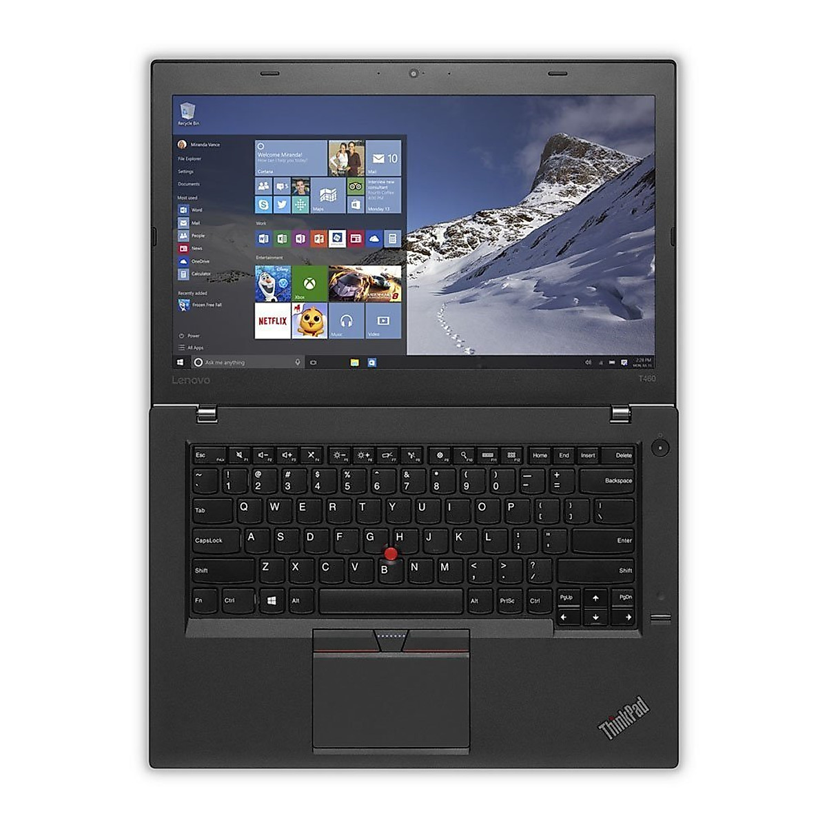 Lenovo ThinkPad T450 Business Ultrabook (14" HD Display, i5-5300U 2.3GHz, 4GB RAM, 128GB SSD, Window 10 Pro ) - Black