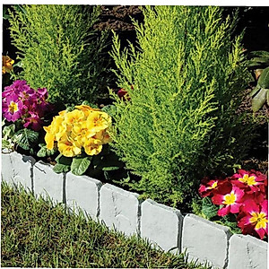 Onsinic 20pcs Lawn Stakes Garden Border Edging Stones Effect Fence Decorative Flower Bed Edging for Lawn Landscape