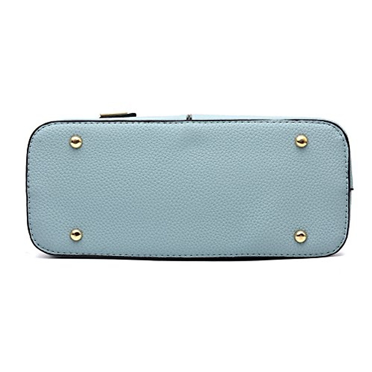 Covelin Women's Top-handle Cross Body Handbag Middle Size Purse Durable Leather Tote Bag Light Blue