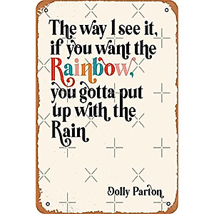 Yzixulet Dolly Parton Quote Art Print Retro Metal Tin Vintage Sign 12 X 8 Inch Home Bar Man Cave Wall Decor