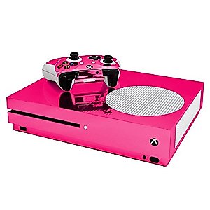 Pink Chrome Mirror - Vinyl Decal Mod Skin Kit by System Skins - Compatible with Microsoft Xbox One Slim (XB1 Slim)