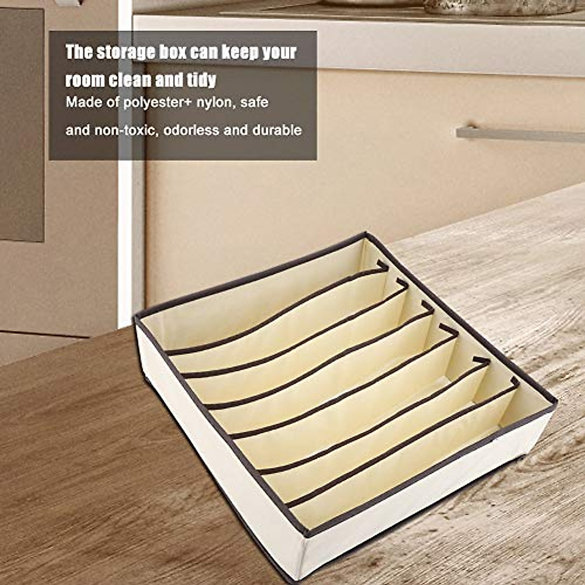 plplaaoo Storage Box,Sock Drawer Organizer,Foldable Drawer Organizer,Portable Foldable Durable Divider Storage Box Case Container for Bra Underwear Sock(#3)