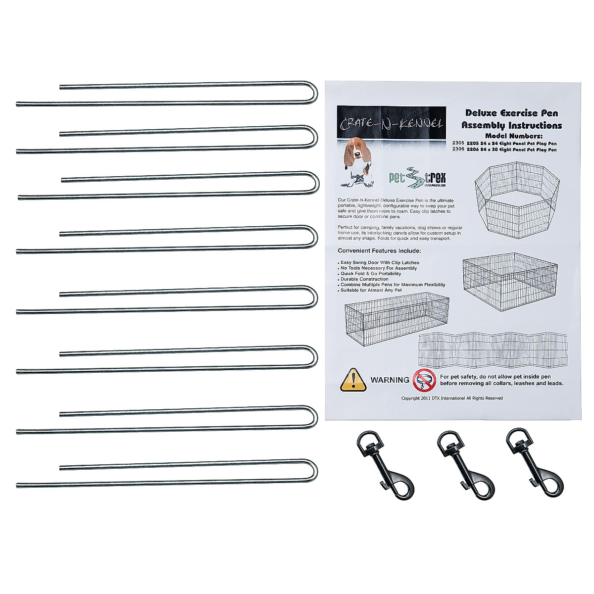 Dog Playpen - Foldable Metal Exercise Puppy Play Pen with 8 24x30in Panels - Indoor/Outdoor Pen with Door for Dogs, Cats or Small Animals by PETMAKER