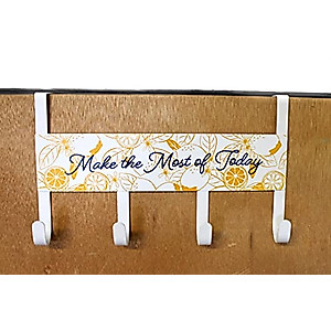 Dependable Industries inc. Essentials Over Door Hanger Hook, Hanging Clothes Coat Bag Robe Keys Towel Bathroom Closet Back of Door Hanger 4 Hooks