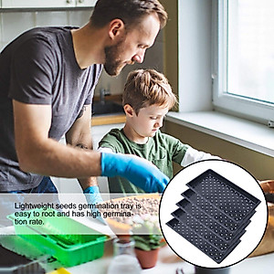 Cabilock 5Pcs Tray Plant Starter Tray Plastic Plants Garden Propagator Tray Plastic Propagation Tray Plastic Growing Tray Plastic Pallet Plastic Germination Tray Dome Sprout Plate