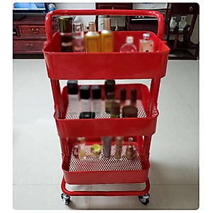 JYDQM Kitchen Rack Trolley Storage Rack Removable Wheeled Vegetable and Fruit Side Basket Storage Rack