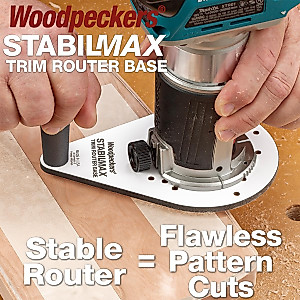Woodpeckers StabilMax Trim Router Base, Phenolic, USA Made, Universal Compact Router Base Compatible with Porter Cable Style Routers - SMTROB-M-23