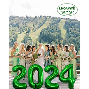 32 Inch 2024 Balloons Dark Green Number 2024 Balloons 2024 New Year Balloons For 2024 Christmas New Years Eve Festival Graduations Party Decorations Supplies