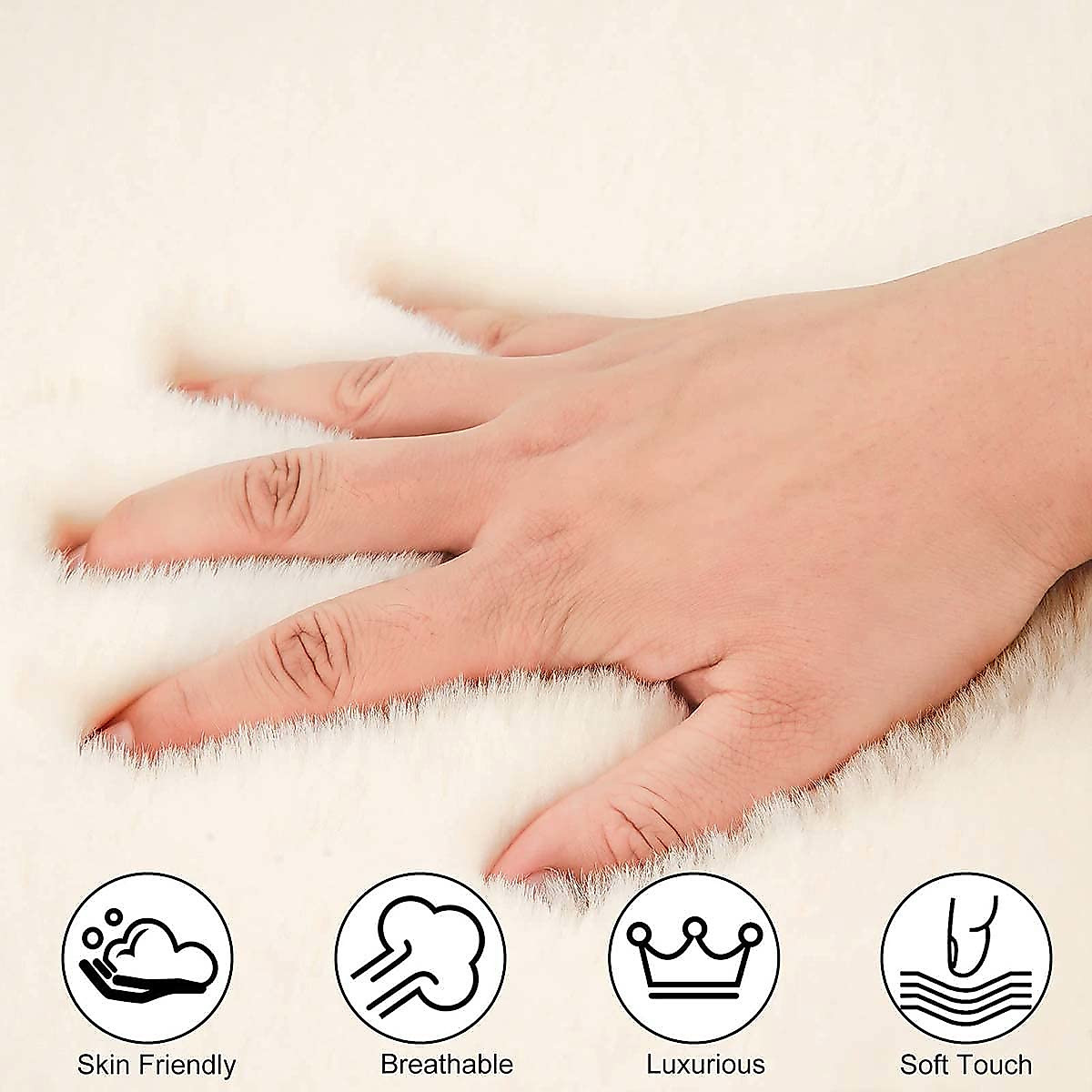 Jhorxa Memory Foam Seat Cushion, Round Floor Cushion, Soft Faux Fur Seat Cushion for Office Chair, Multicolors 18 x 18 Inch