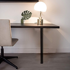 QLLY 28 inch Adjustable Metal Desk Legs, Office Table Furniture Leg Set, Set of 4 (Black)