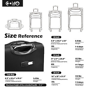 Coolife Luggage 3 Piece Set Suitcase Spinner Softshell lightweight (blue+sliver)