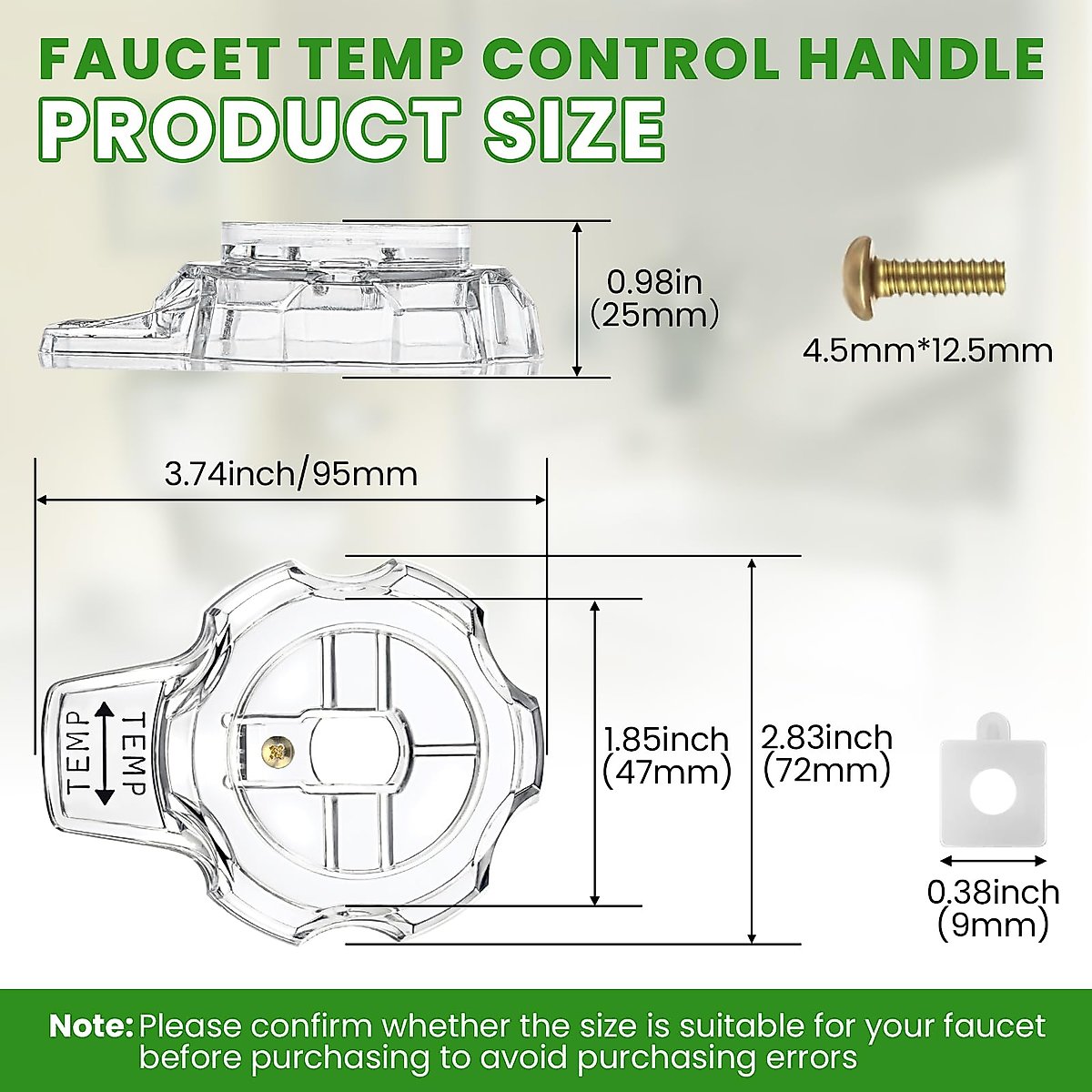 hansengroyi MXT11 Shower Temp Valve Handle, Temperature and Volume Knob Compatible with Mixet MXT11 Shower Handle Replacement, Bathroom Hot Cold Handles Part