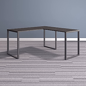 HON Basyx L-Shape Corner Computer Desk, Gray