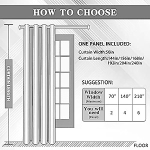 MASWOND Extra Long Blackout Velvet Curtains for High Ceilings - 156 Inch Curtains Perfect for Two Story Living Rooms, Wrinkle-Free, 2 Story Grommet Curtains, 52" W x 15FT, Dark Blue, 1 Panel