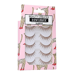 Brown Lashes Clear Band Natural Wispy Manga Brown Eyelashes Short Soft 5 Pairs Halloween Decorative Brown False Eyelashes Pack by Lanflower